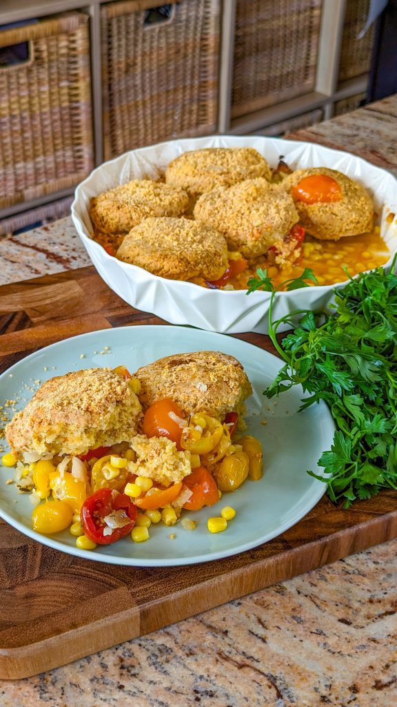 Tomato, corn, ricotta & parmesan cobbler - Home Chef World