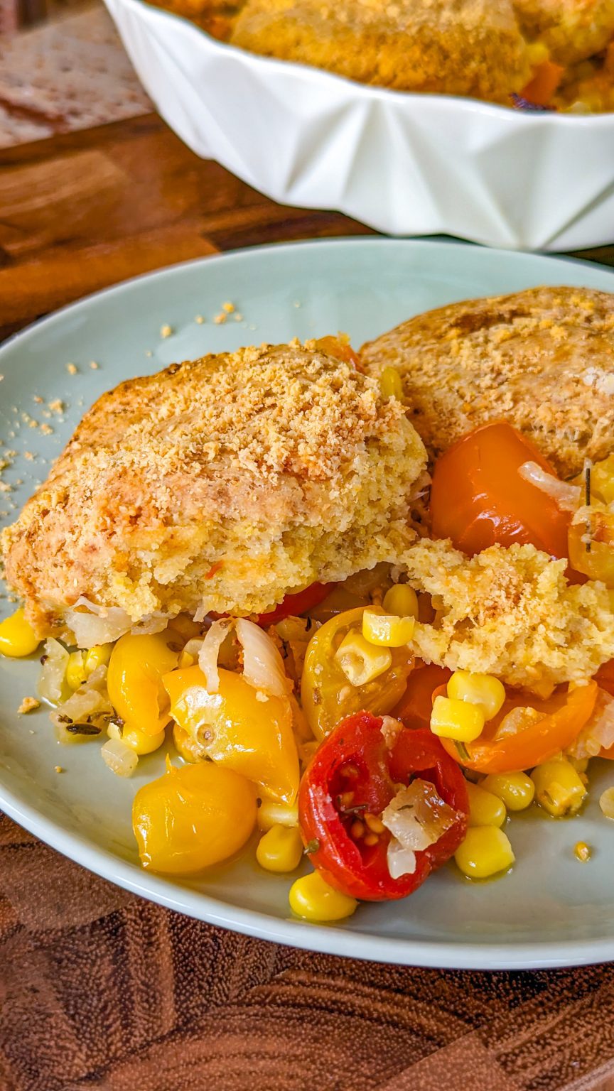 Tomato, corn, ricotta & parmesan cobbler - Home Chef World