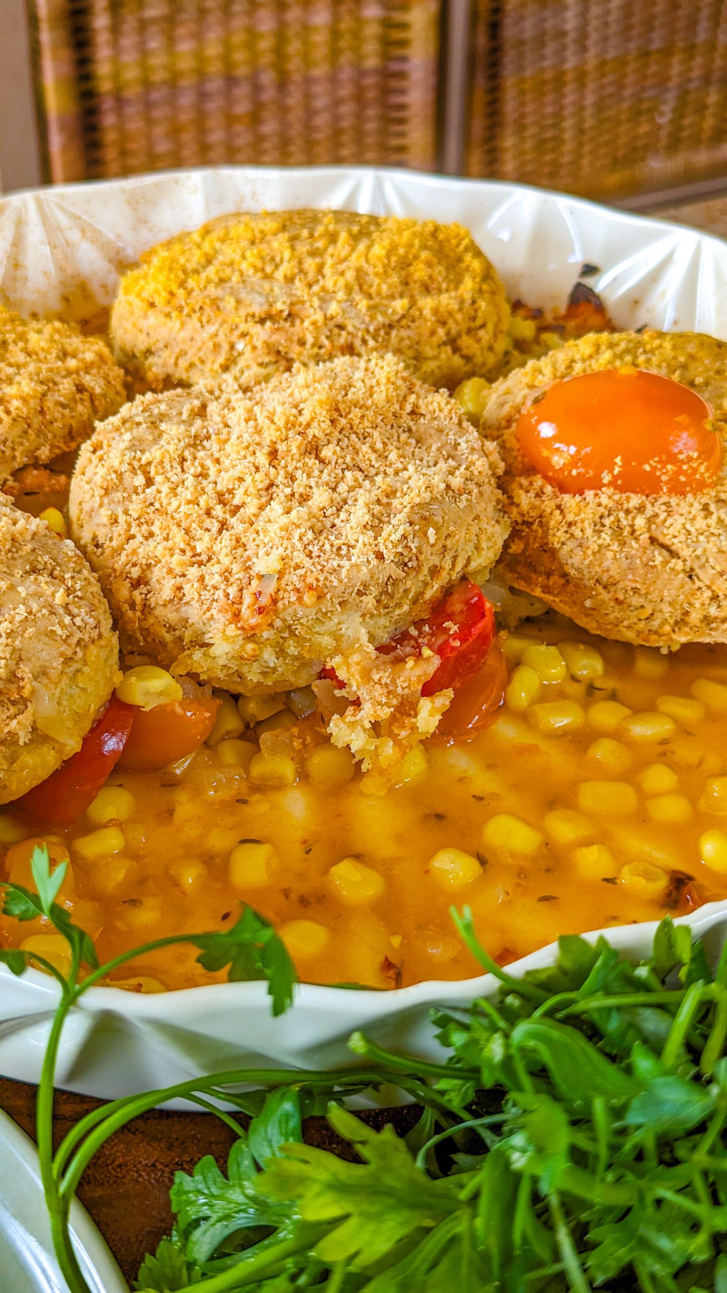Tomato, corn, ricotta & parmesan cobbler - Home Chef World