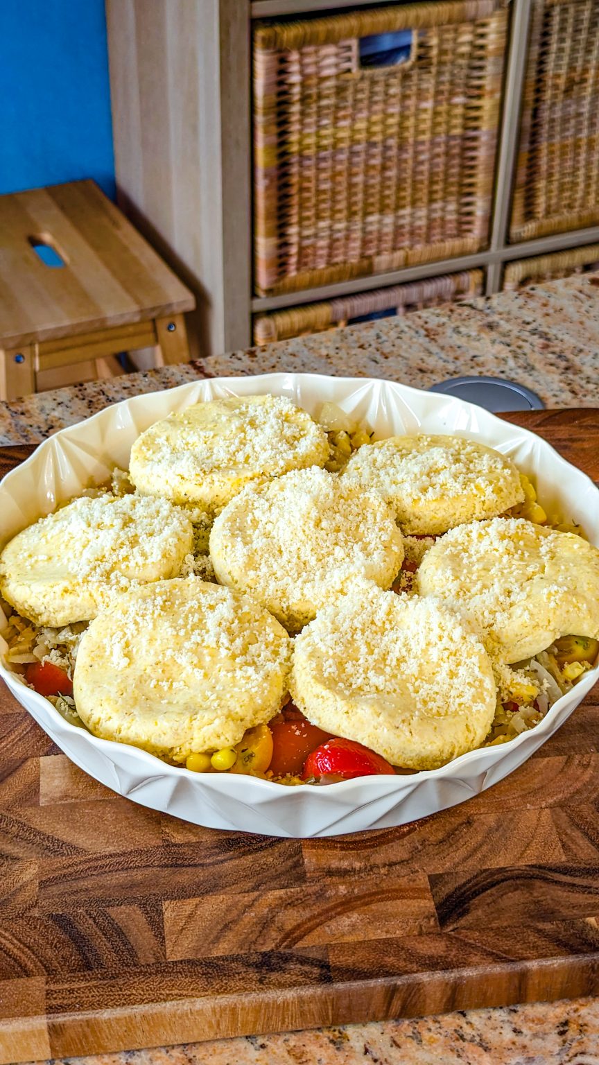 Tomato, corn, ricotta & parmesan cobbler - Home Chef World